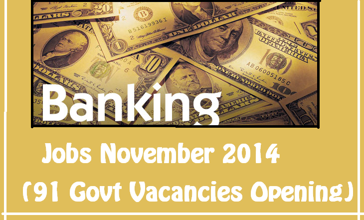 Banking Jobs November 2014 (91 Govt Vacancies Opening)
