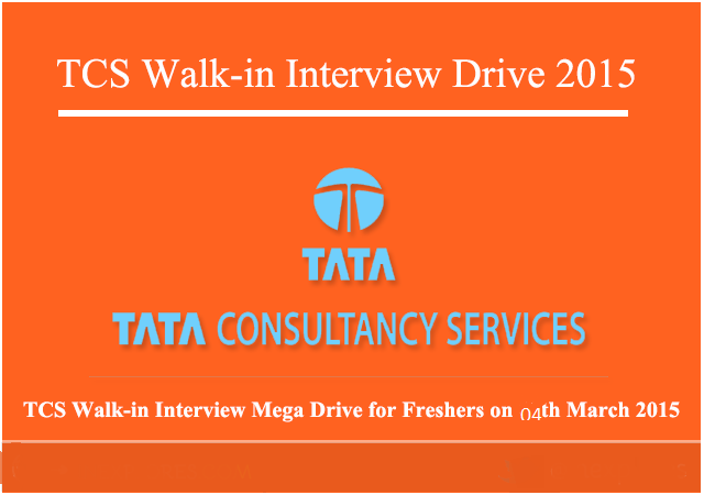 TCS Walk in Recruitment Drive on April 4
