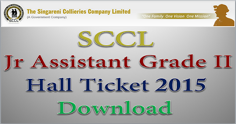 SCCL Junior Assistant Hall Ticket/Admit Card 2015 Released by Singareni ...