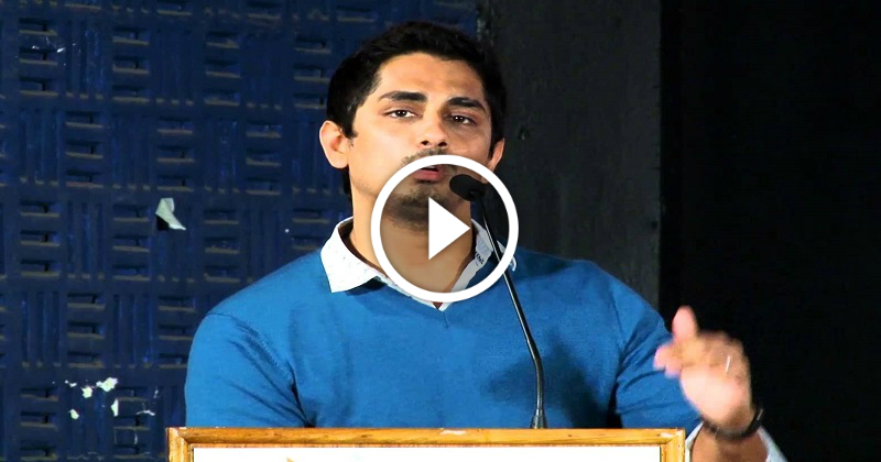 Hero Siddharth Gives An Inspirational Speech To The Present Youth