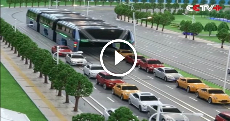[VIDEO] This Bus Can Drive Over The Top Of Other Cars To Beat Traffic Jams