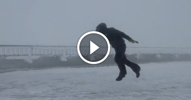 Watch This Man Get Blown Around Like A Windsock In 109 MPH Winds