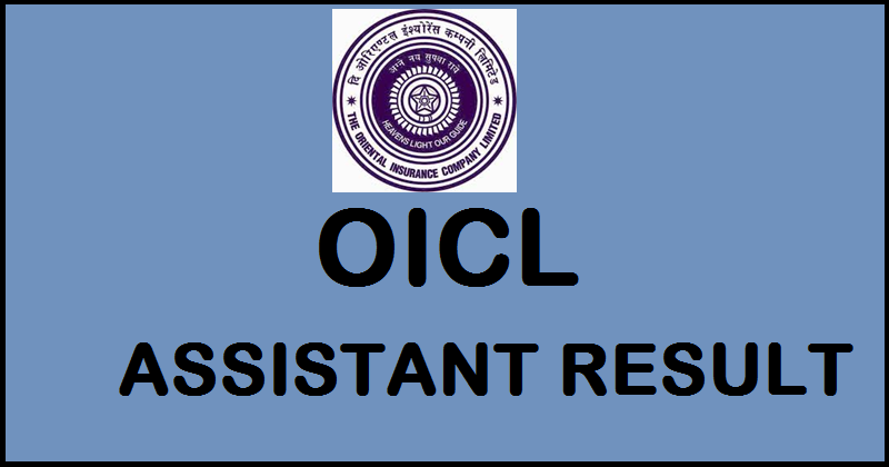 OICL Assistant Results 2014-15 Declared @ orientalinsurance.org.in ...