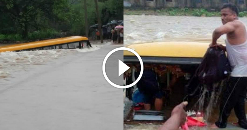 Watch Video: School Bus With 50 Children Falls Into A River, Villagers ...