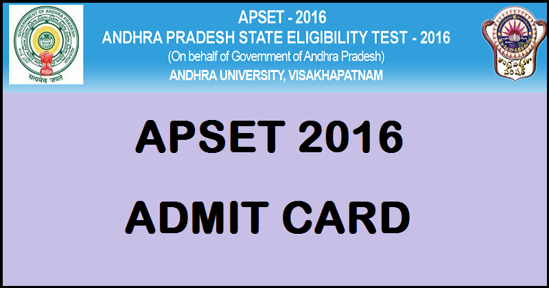 APSET Admit Card 2016 Hall Ticket Download @ apset.net.in For 11th ...