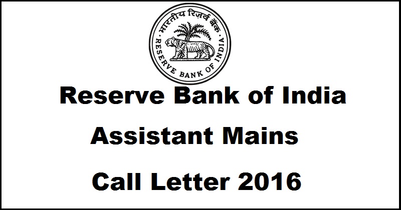 RBI Assistant Mains Call Letter 2016 Admit Card Released Download @ rbi ...