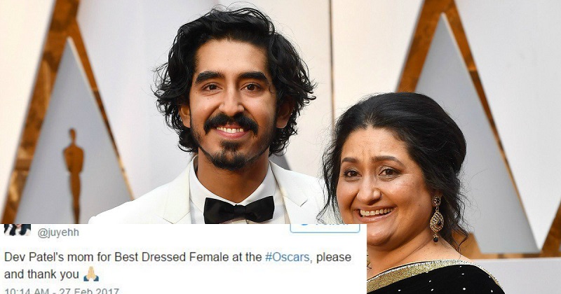 Dev Patel Brought His Mom To Oscars Red Carpet And Internet Can’t Stop ...