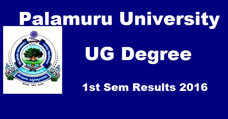 Palamuru University PU Degree UG 1st Year 1st Sem Results Dec 2016 ...