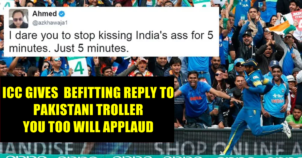 Pakistani Twitter User Abused ICC For Cheering Team India! ICC Gives A ...