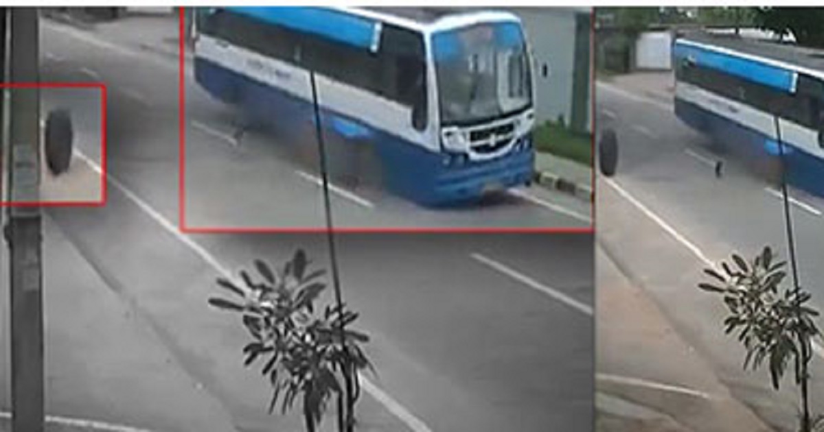 [WATCH VIDEO] Front Wheel Of The Moving-Bus Rolls Away From The Vehicle ...