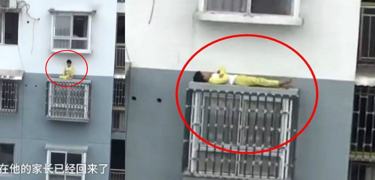 12 YO Angry Kid Is Sleeping On The 5th Floor Window-Ledge, Pics Go ...