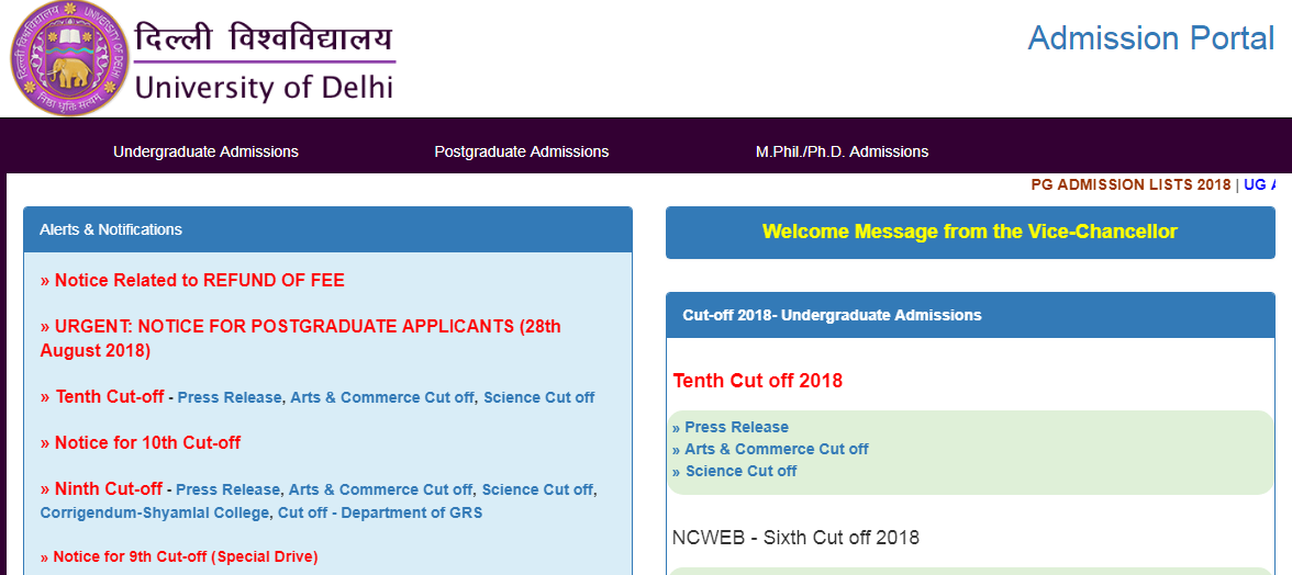 Delhi University 2019: Admission, Registration, Date Sheet @ du.ac.in