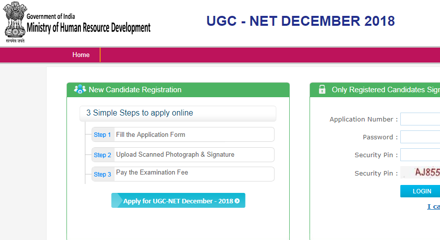 UGC NET Registration December 2018 Started @ ntanet.nic.in