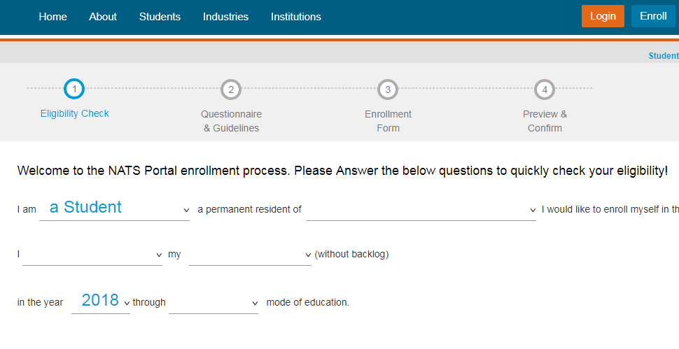 NATS Registration Form, Number for Infosys, Procedure, Correction