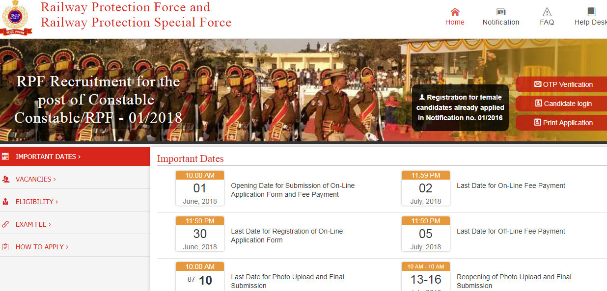 RPF Admit Card 2018 Group C Download, Exam Date, Direct Link