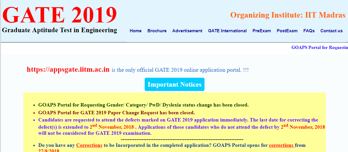 GATE 2019 Exam Date, Answer Key, Admit Card, Hall Ticket Download