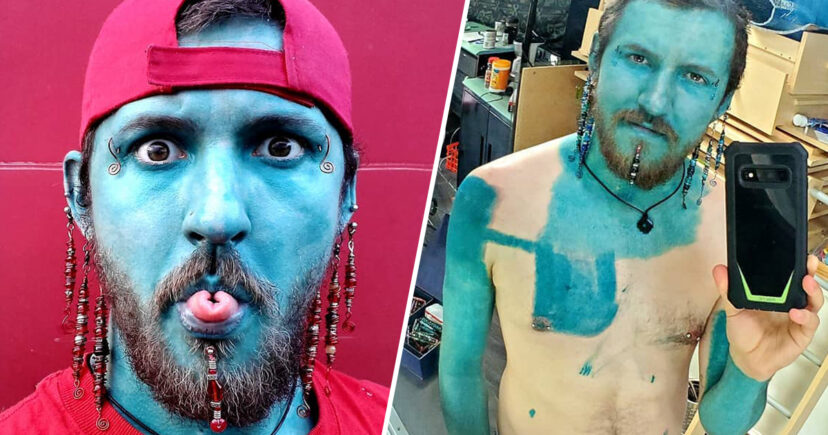 Man Is Tattooing His Entire Body Blue Because It Makes Him Feel “Re ...