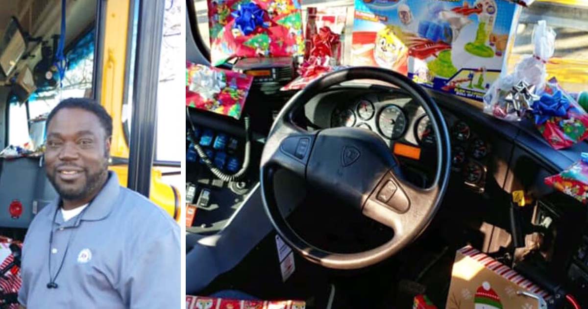 School Bus Driver Saves Money To Buy Gifts For Every Kid That Rides His Bus